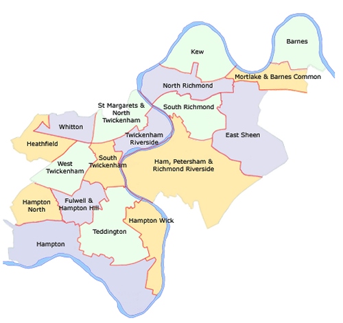 map_wardboundaries_aug2009 - Teddington, Middlesex, UK
