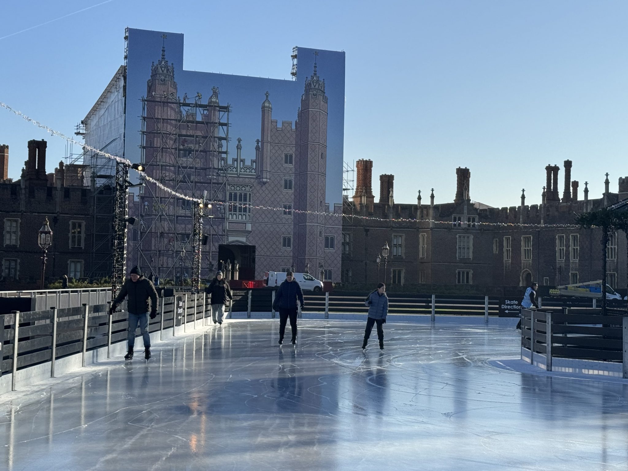 HAMPTON COURT PALACE ICE RINK OPENS UNDER BLUE SKIES AND CHILLY ...